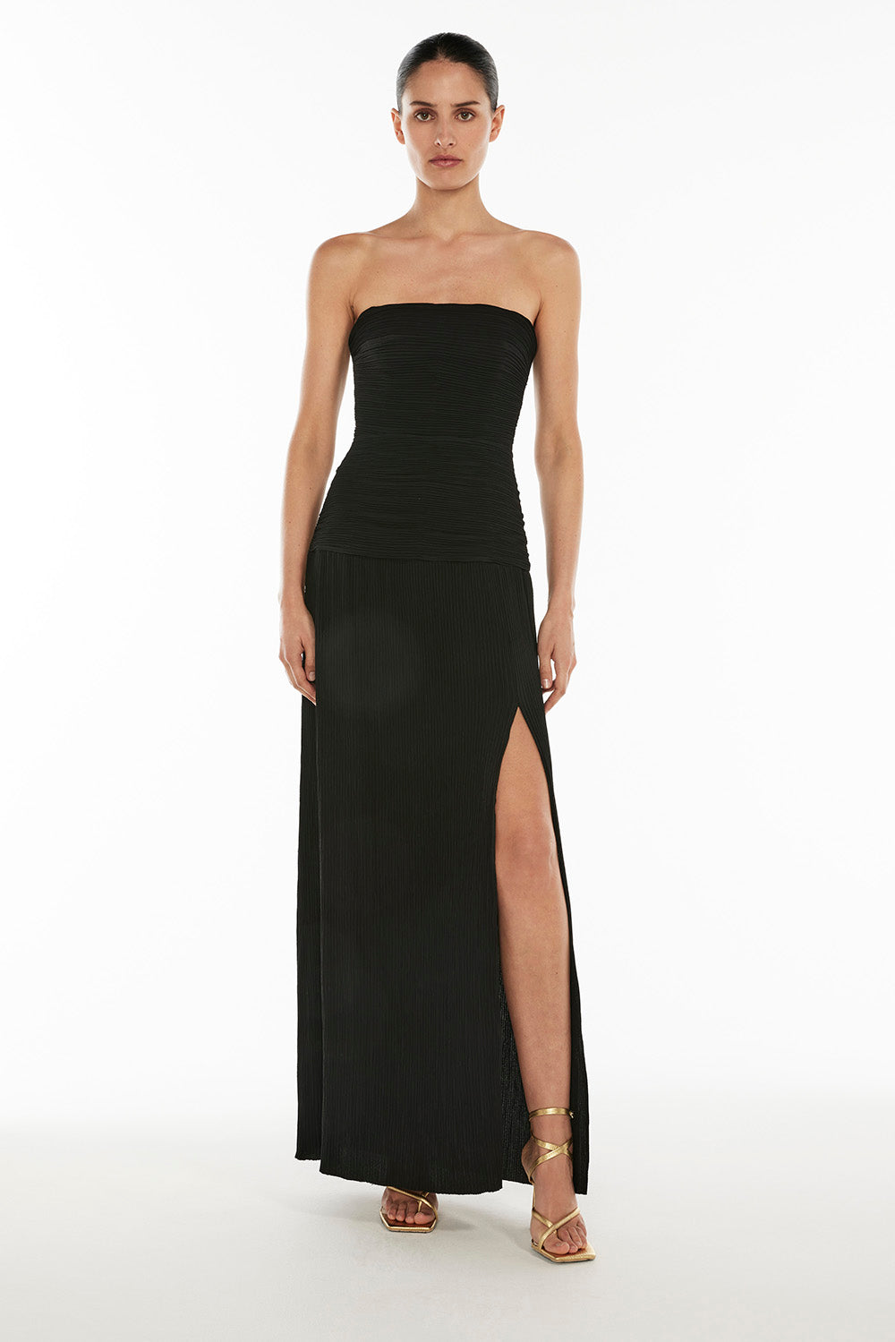Double Time Pleat Strapless Dress – MANNING CARTELL